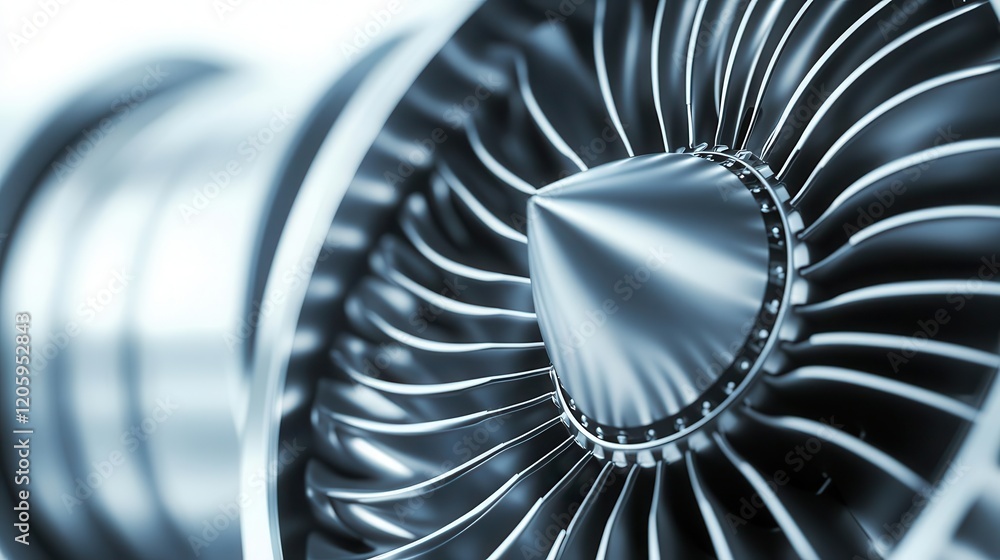 Ilustración de Stock 3D perspective technical rendering of a jet engine ...