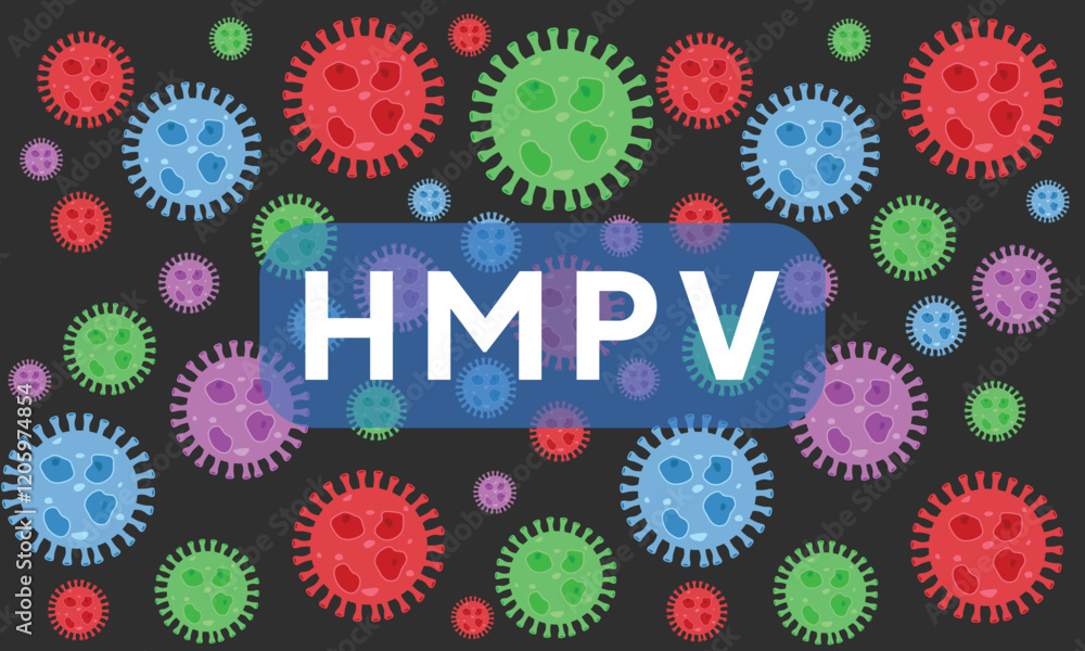 HMPV virus banner, Human Metapneumovirus respiratory virus vector ,HMPV ...