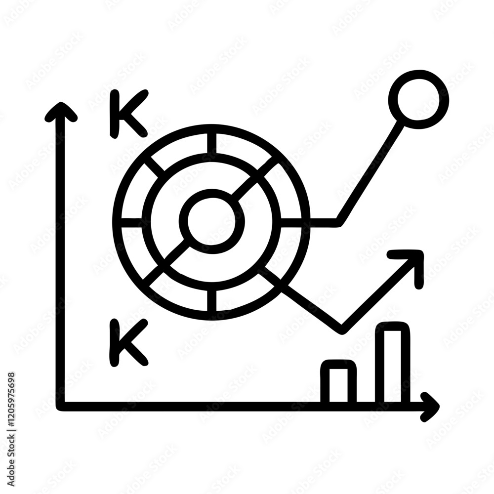 Vector de Stock kpi chart icon, kpi chart line art - simple line art of ...