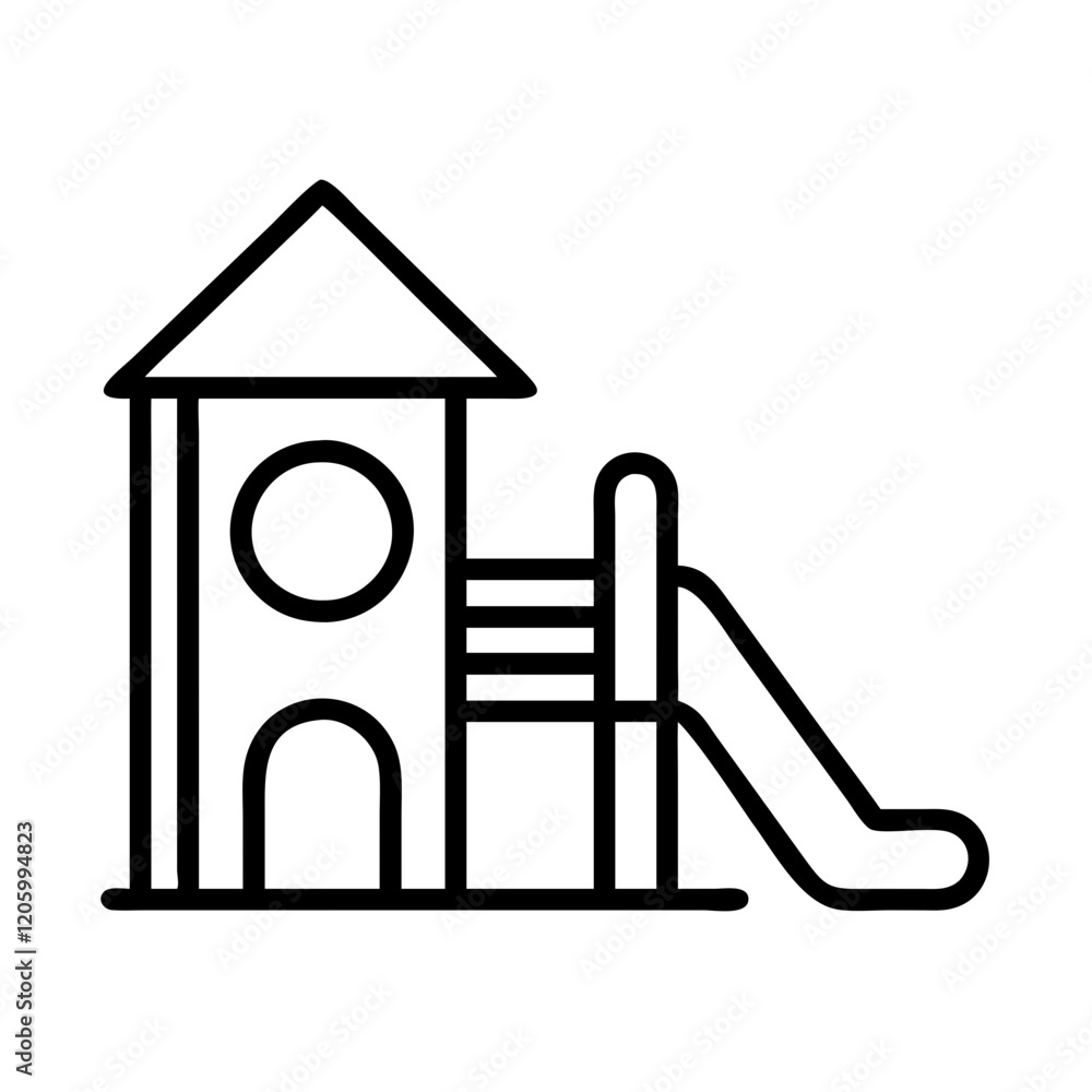 playground icon, playground line art - simple line art of playground ...