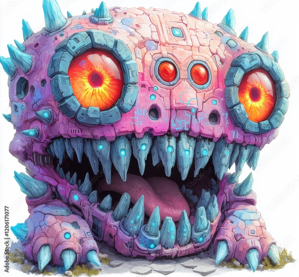 chibi monster design with a pure white background for t-shirt printing ...