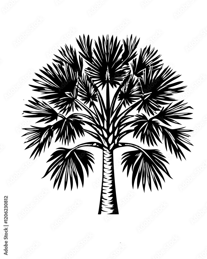 Phoenix sylvestris palm, Royal palm shed Trees isolated on white ...
