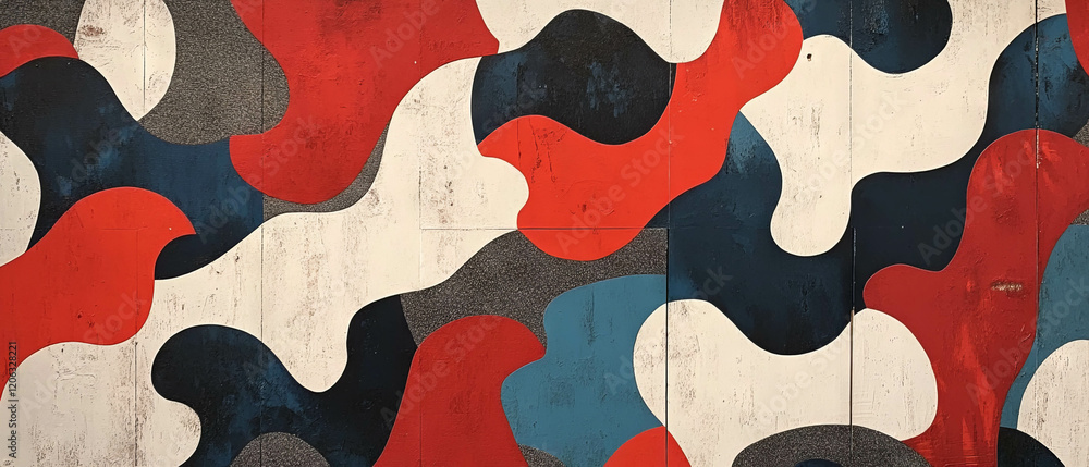 Geometric camouflage texture featuring blended shapes and hidden ...