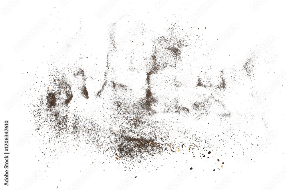 Dirt, soil pile flying isolated on white background Stock Photo | Adobe ...