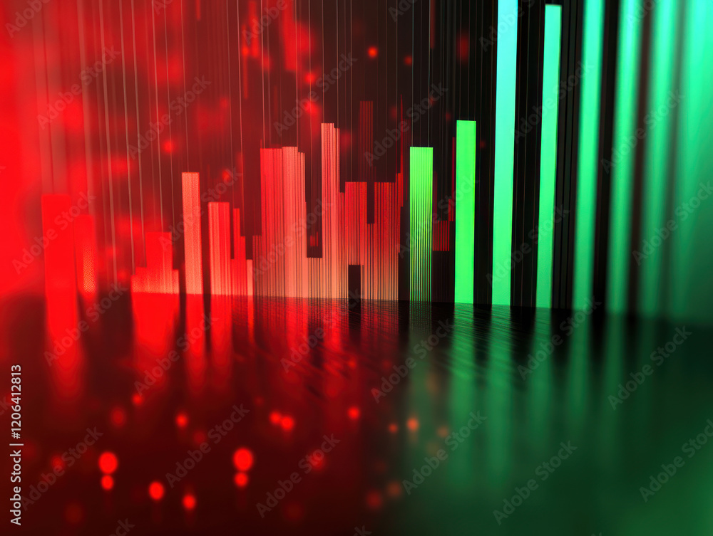 an abstract visual effect resembling a graph or chart displaying ...