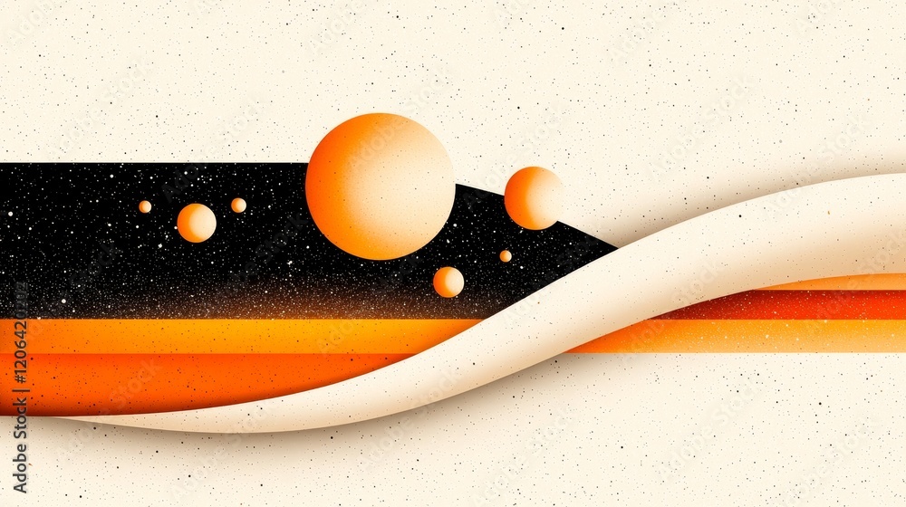 Dynamic organic shapes with vintage color palettes, overlaying textured ...