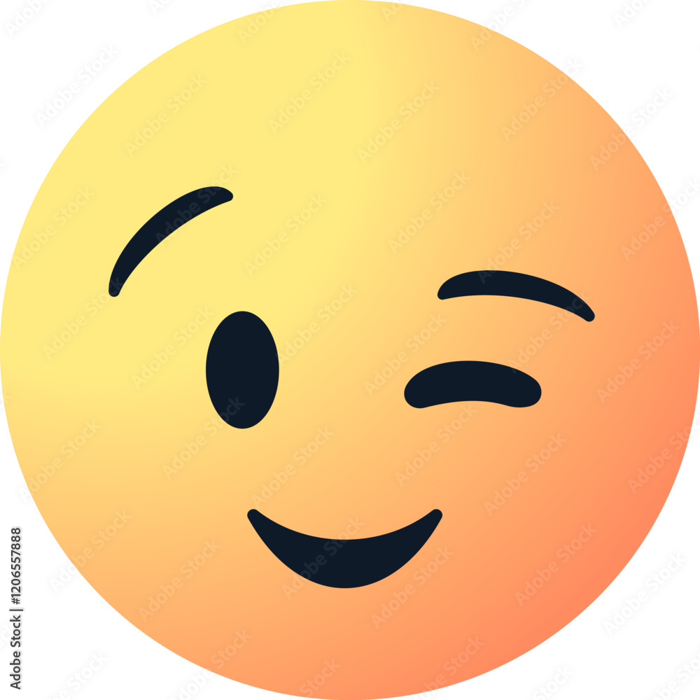 winking emoji face emoticon with one eye closed and a playful smile ...