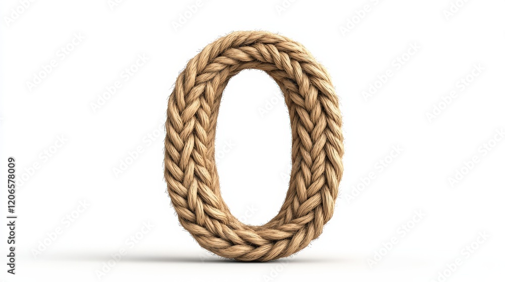 Rope number zero braided design element Stock Illustration | Adobe Stock