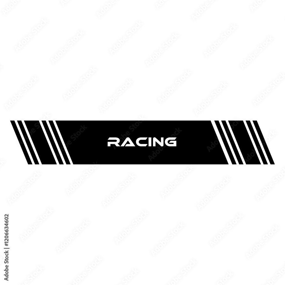 Racing stripe banners, checkered pattern vector set, flag, speed line ...