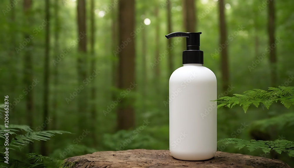 blank label white lotion pump bottle mockup. hand soap dispenser ...