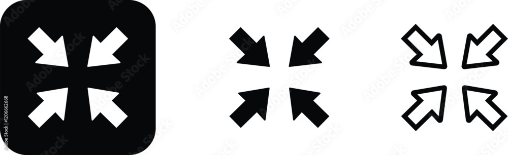 Maximize icon logo design Full Screen Arrow and Exit Screen Icons Black ...