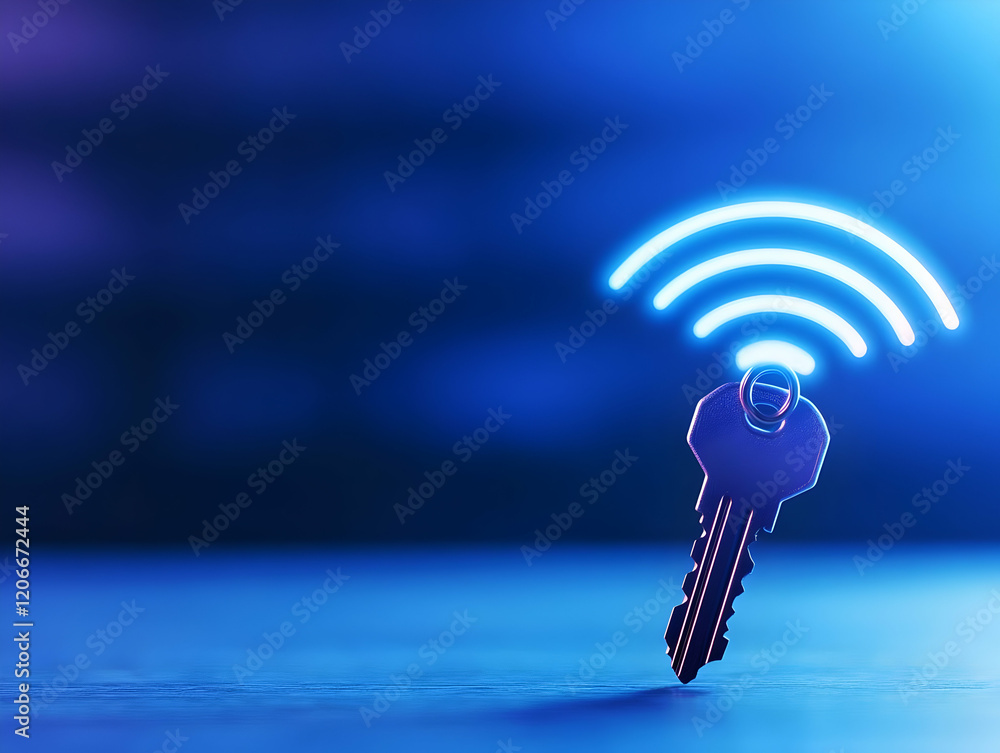 Key symbolizing digital access and connectivity. Stock Illustration ...