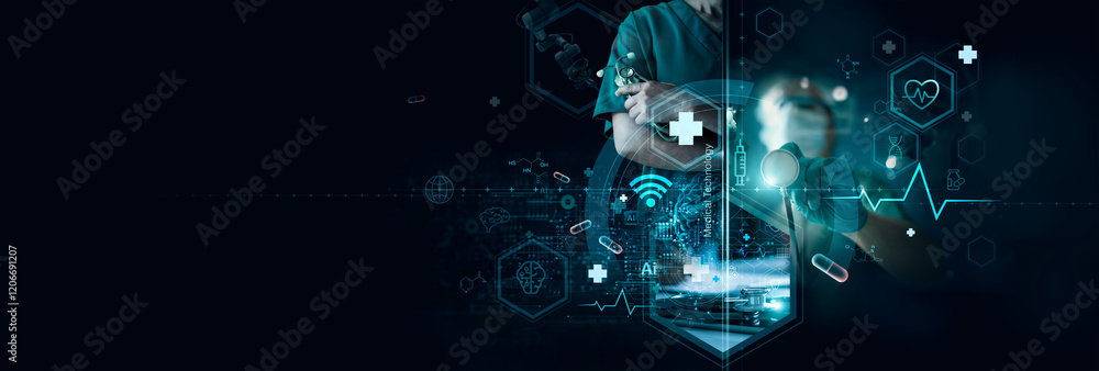 Medical technology, doctor use AI robots for diagnosis, care, and ...