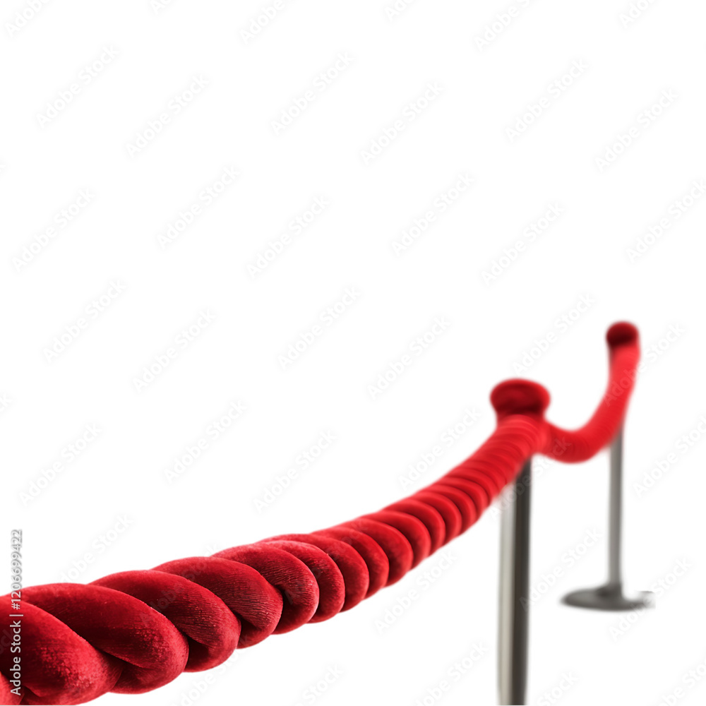 red velvet rope barrier isolated white background white background no ...