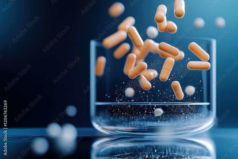 Cross section of a tablet releasing nanomedicine for targeted drug ...