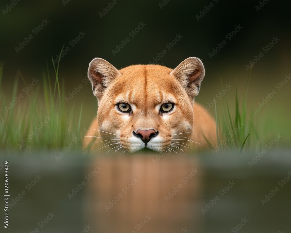 Wildlife Minimalism Florida Panther in Pristine Grasslands - Save the ...