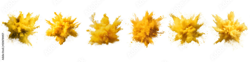 Vibrant Yellow Powder Explosion Effect for Digital Art, Graphic Design ...