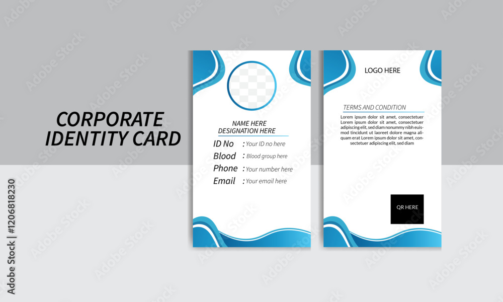 Elegant ID card template design . Simple Clean Id Card Design ...