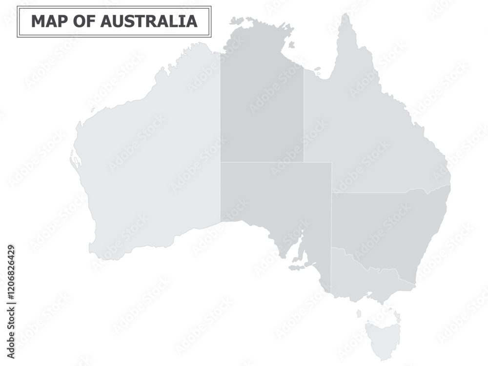 Australian Countries Geography Political map. Political map of country ...
