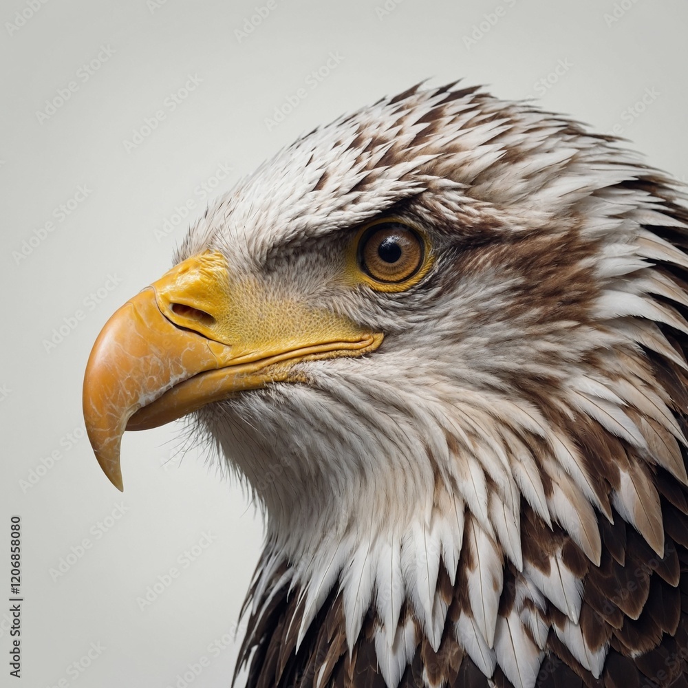 An eagle drawn entirely from geometric shapes, over a white background ...