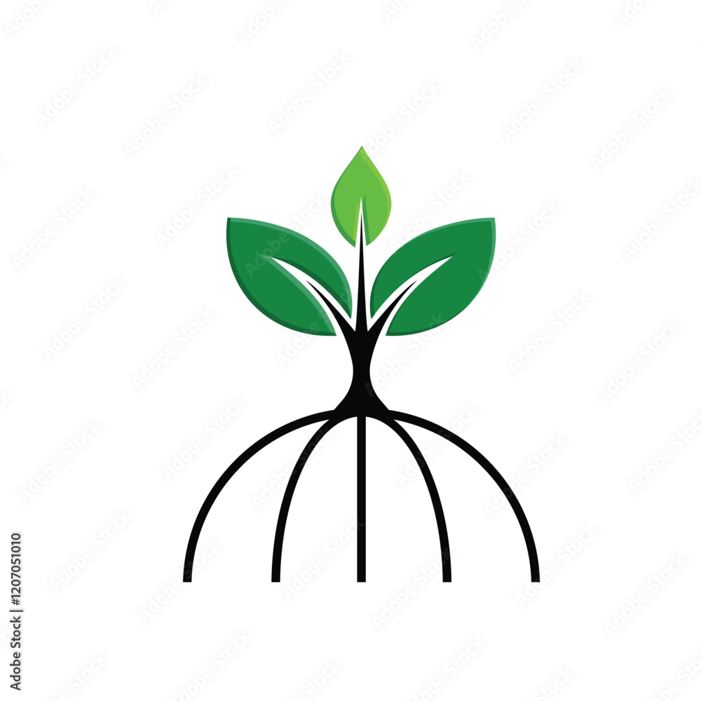 sustainable icon. plant vector. renewal, carbon reduction, net zero ...