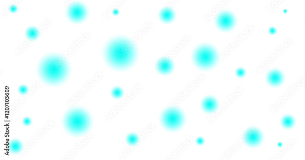 Abstract blue glowing blurred dots on white or transparent background ...