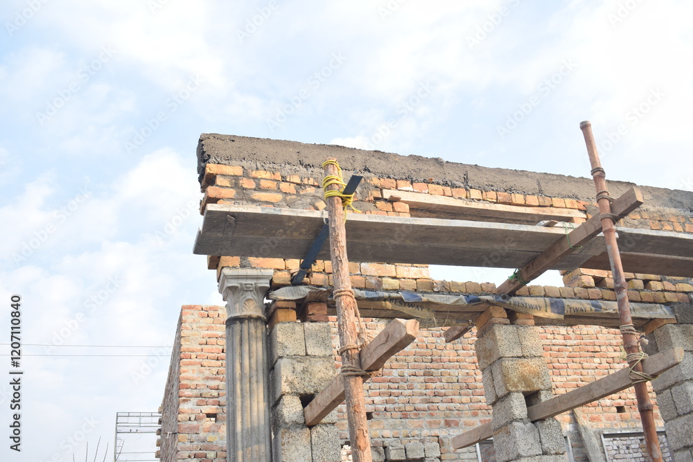 Steel lintel. Metal house construction lintel framing.Steel beams to ...
