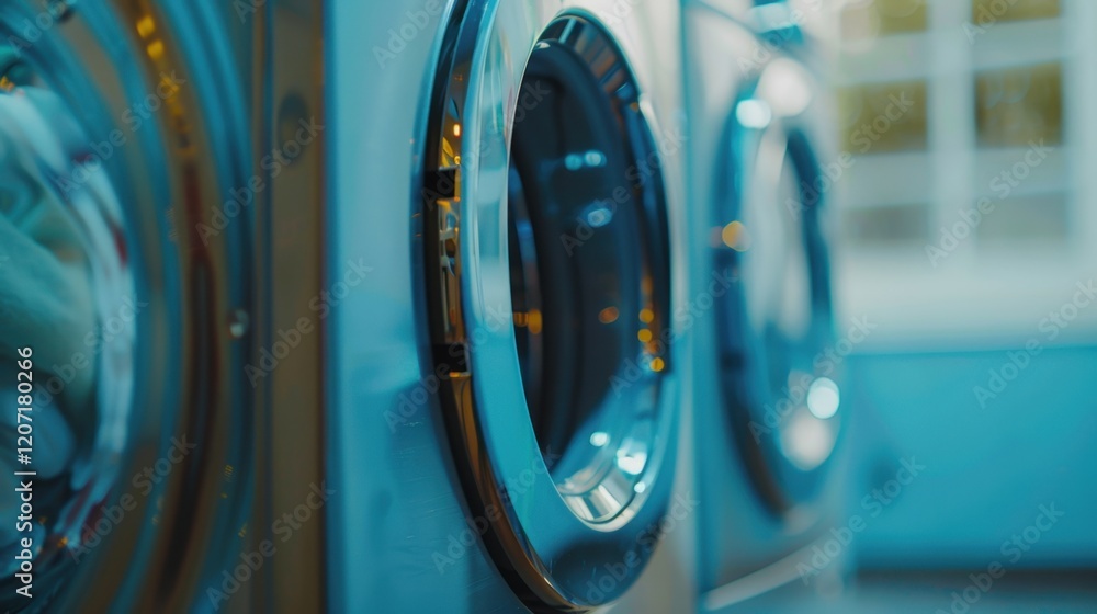 Washing Machine: Uses water and detergent to clean clothes, with ...