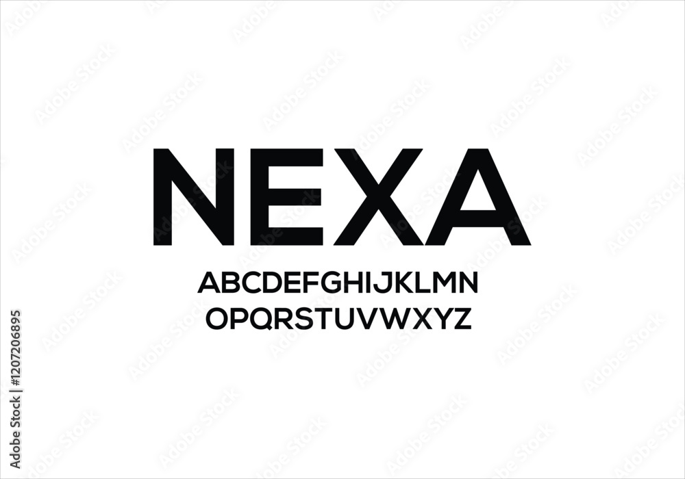 Nexa font for logo and headline. Isolated vector typeset Stock Vector ...