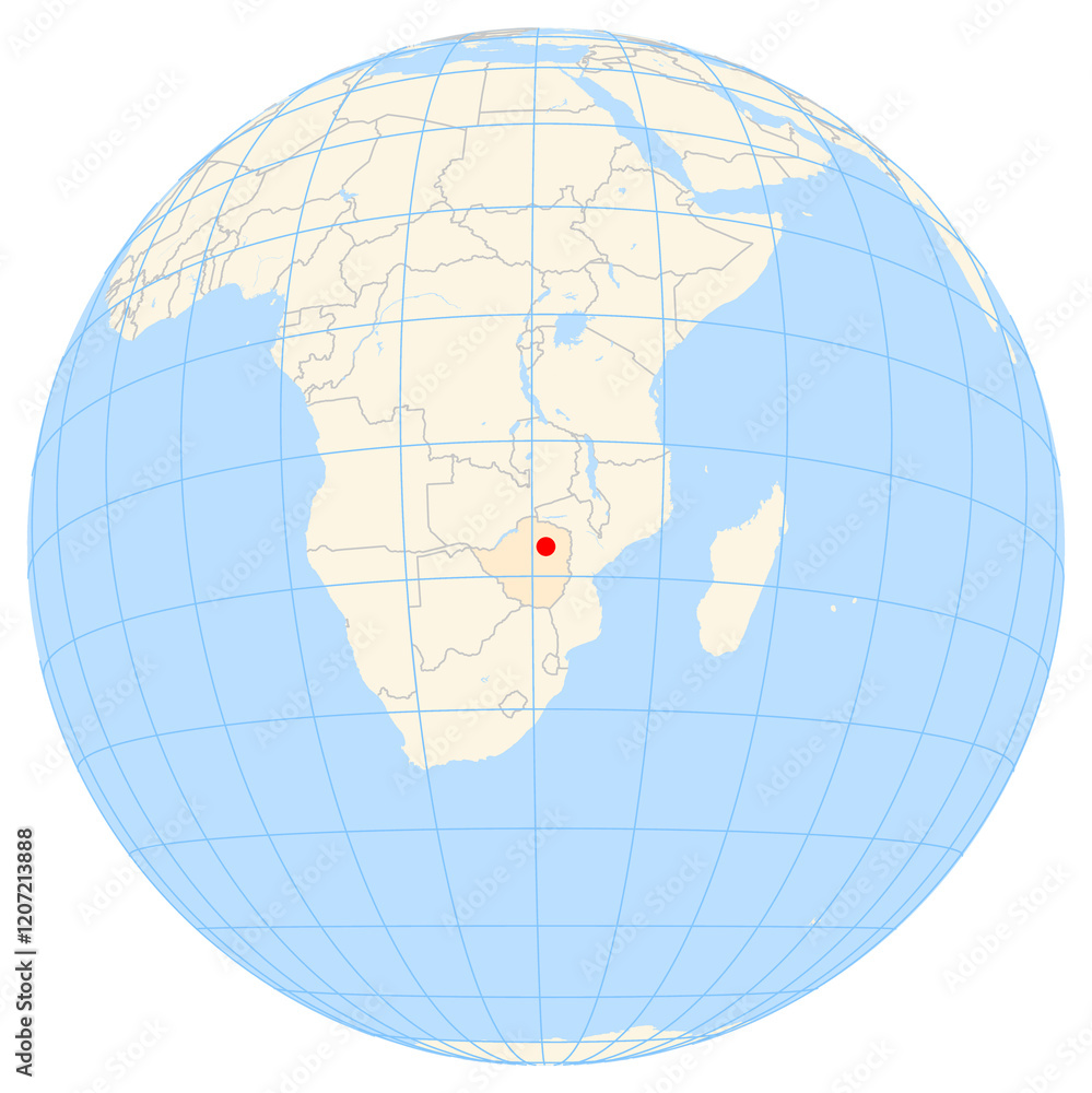 Map showing the location of the city Harare in Zimbabwe (Eastern Africa ...