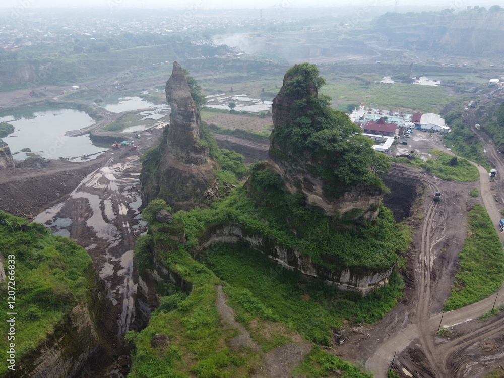 The location of a land mine for land expansion purposes in Indonesia ...