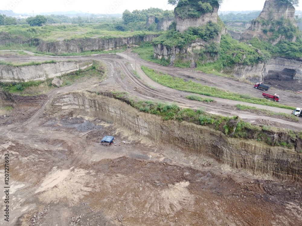 The location of a land mine for land expansion purposes in Indonesia ...