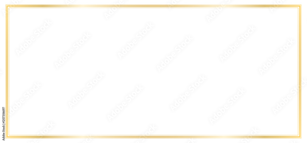 horizontal gold rectangle border isolated on transparent background ...
