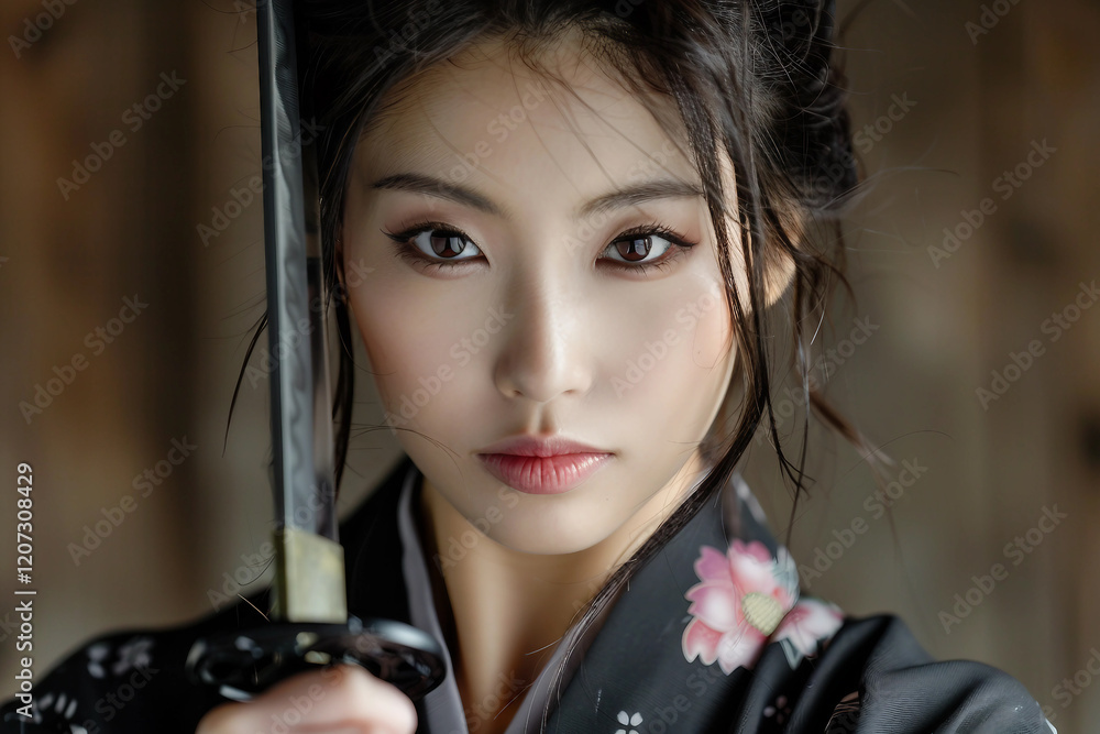 Female samurai with katana japan culture generative ai Stock Photo ...