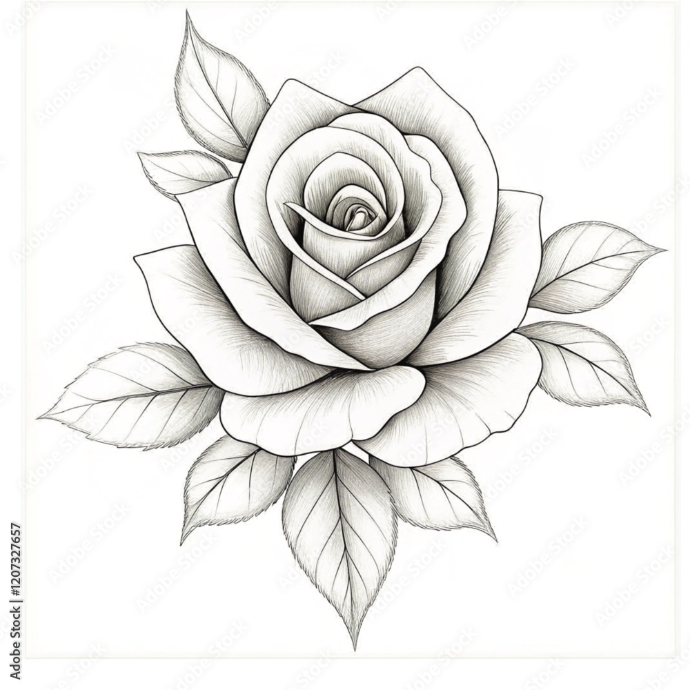 Rose coloring page , coloring page , vector, cartoon, color, coloring ...