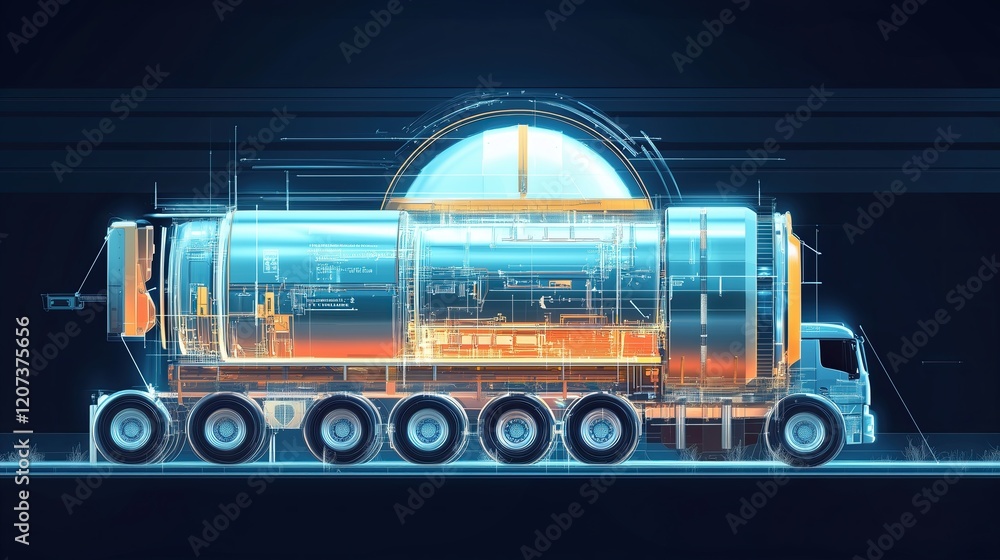 Small modular reactors. Cross-section diagram of SMR transportation ...