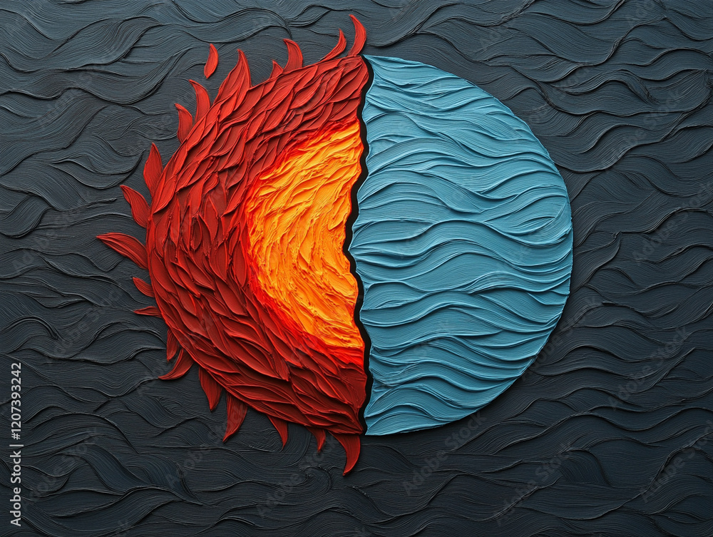 Climate change and pollution to global warming. Abstract artwork ...