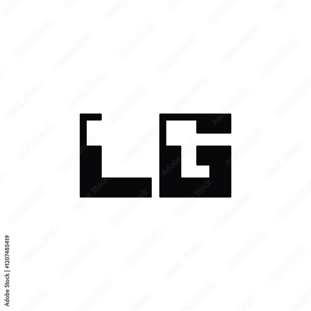 LG monogram logo design letter text name symbol monochrome logotype ...
