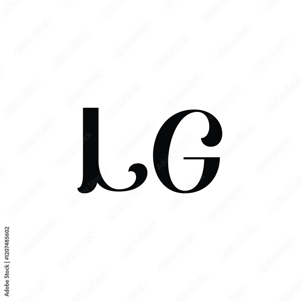 LG monogram logo design letter text name symbol monochrome logotype ...
