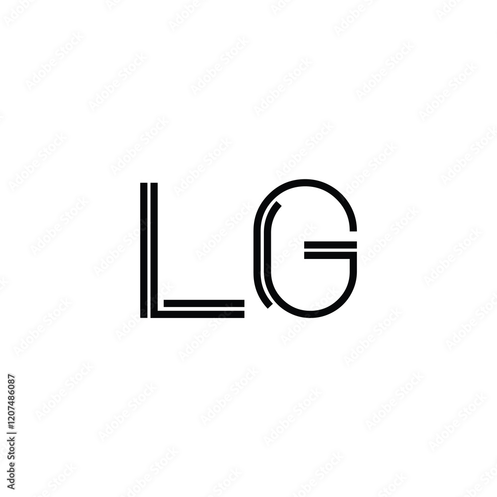 LG monogram logo design letter text name symbol monochrome logotype ...