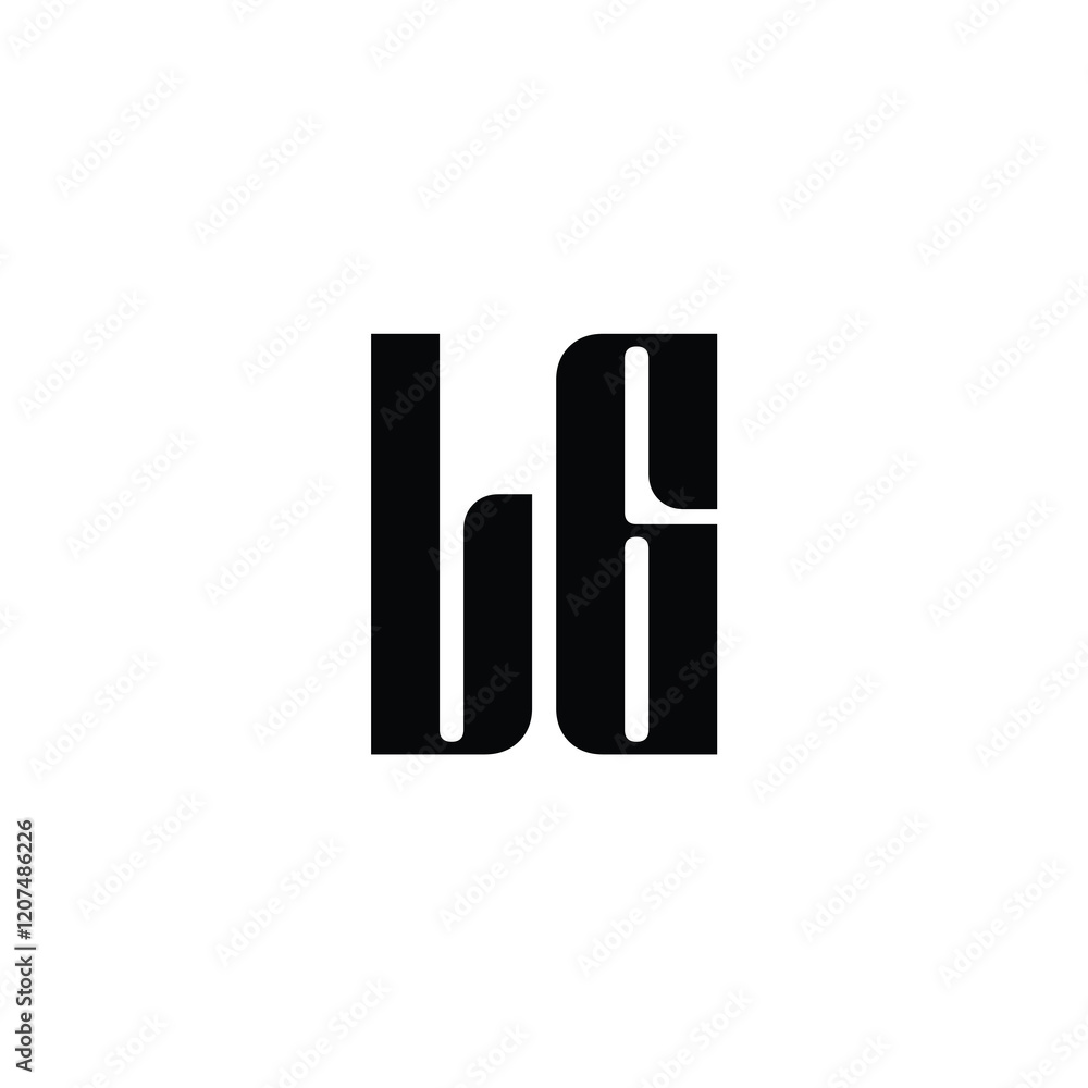 LG monogram logo design letter text name symbol monochrome logotype ...