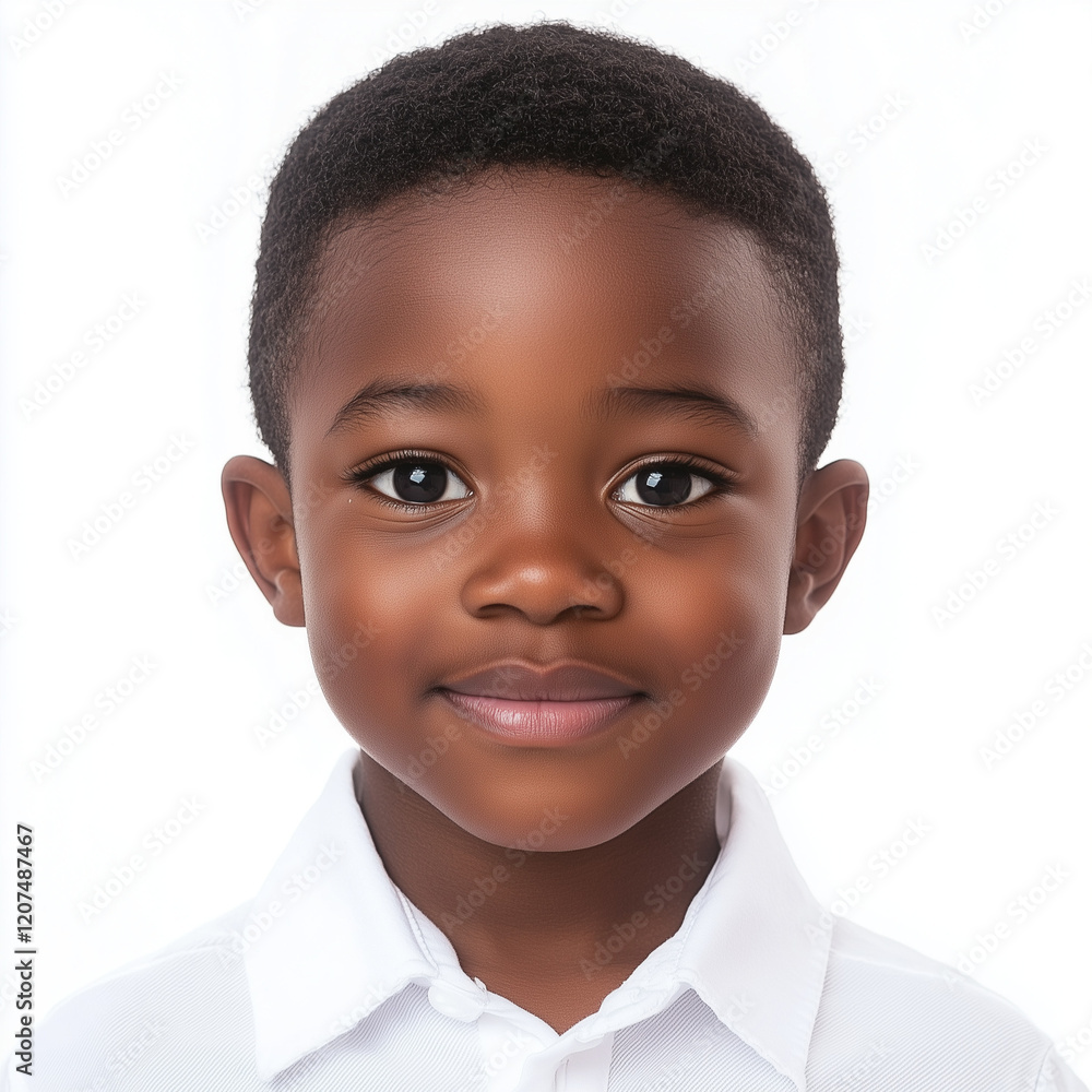 Passport photo Young black boy Stock Photo | Adobe Stock