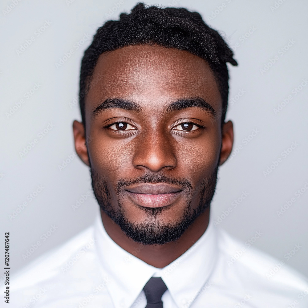 Passport photo Young black man Stock Photo | Adobe Stock