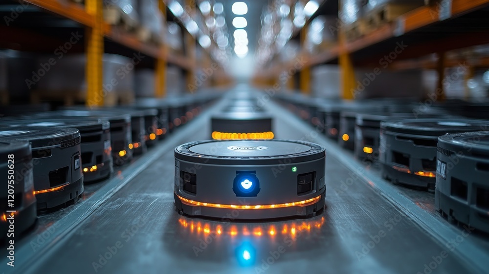 Robots equipped with AI vision operate efficiently in a busy warehouse ...