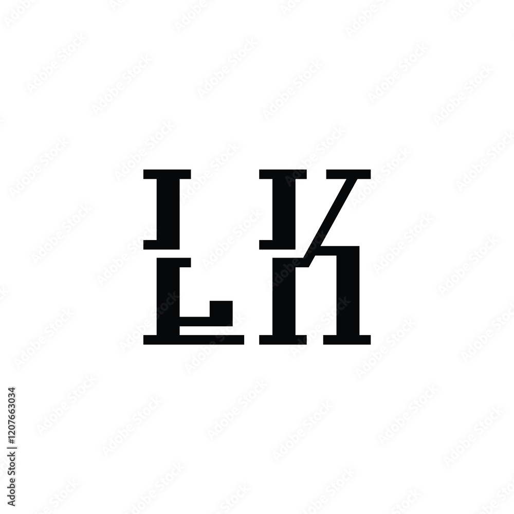 LK monogram logo design letter text name symbol monochrome logotype ...
