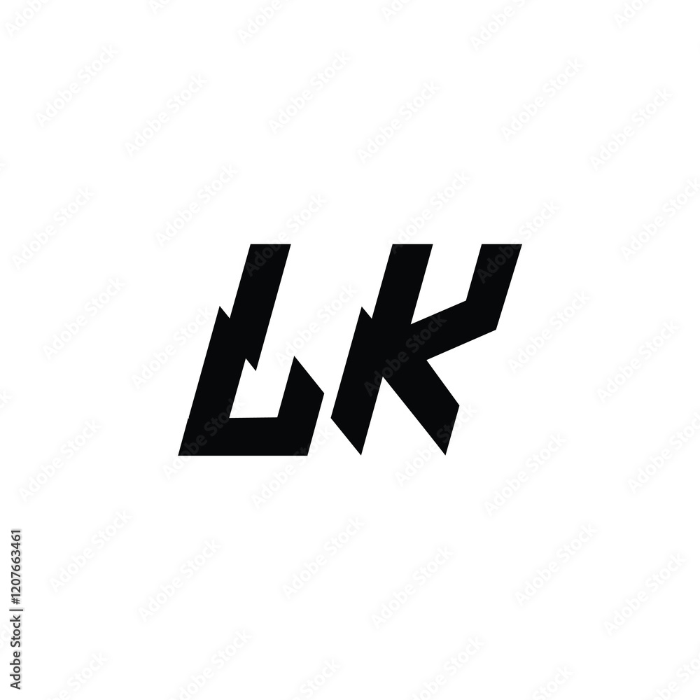 LK monogram logo design letter text name symbol monochrome logotype ...