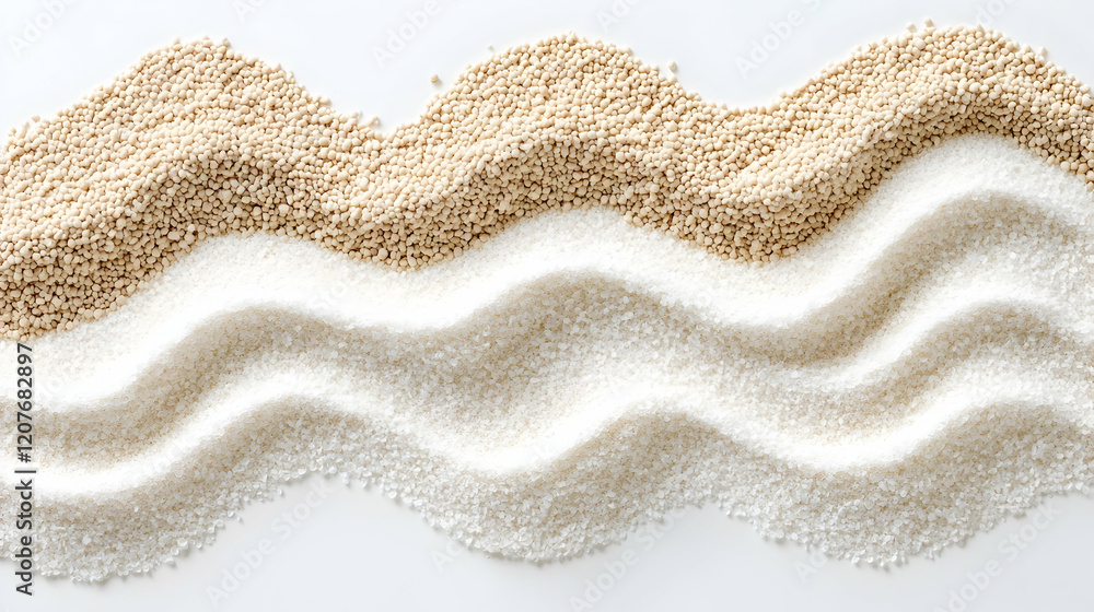 Wave-shaped grains, studio shot, food texture, packaging design Stock ...