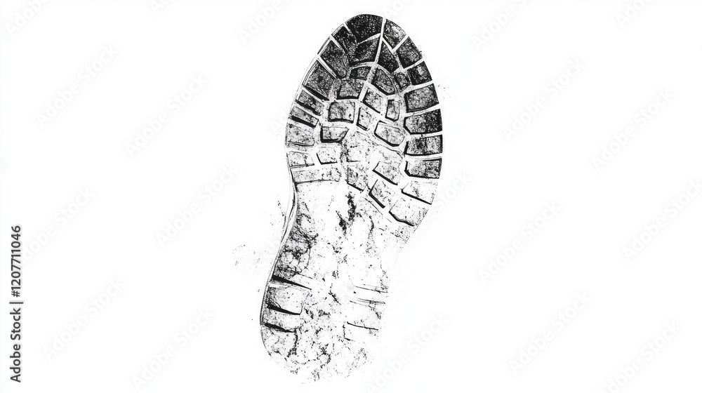 PNG Boot footprint retro photocopy stipple effect isolated white ...