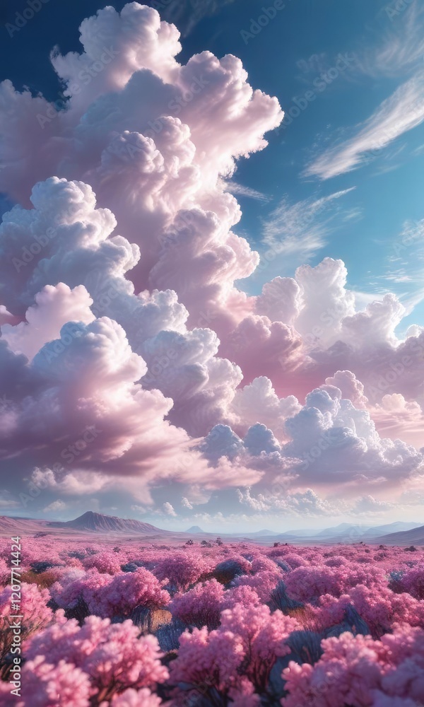 A breathtaking pink and blue color scheme dominates this landscape as ...