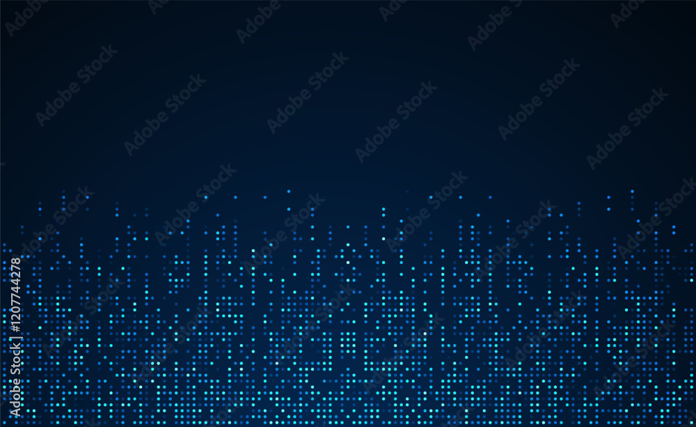 Vetor Digital technology background. Digital data dots blue pattern pixel background do Stock ...